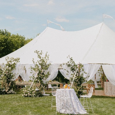 Canopy - Side Pole Draping 10ft Spread (Sheer)