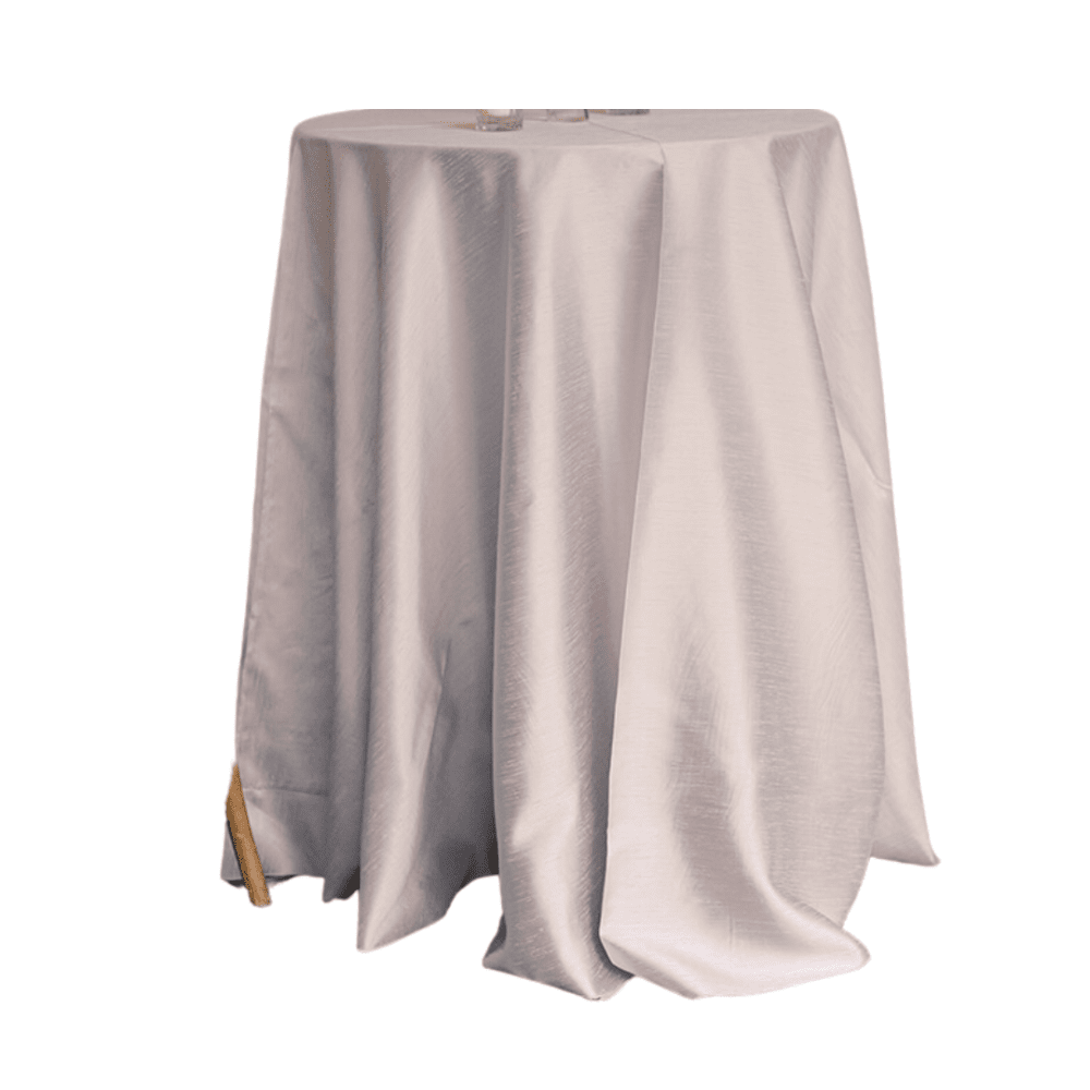 Cocktail Round Dupioni Linen (120")-Bar Height Table
