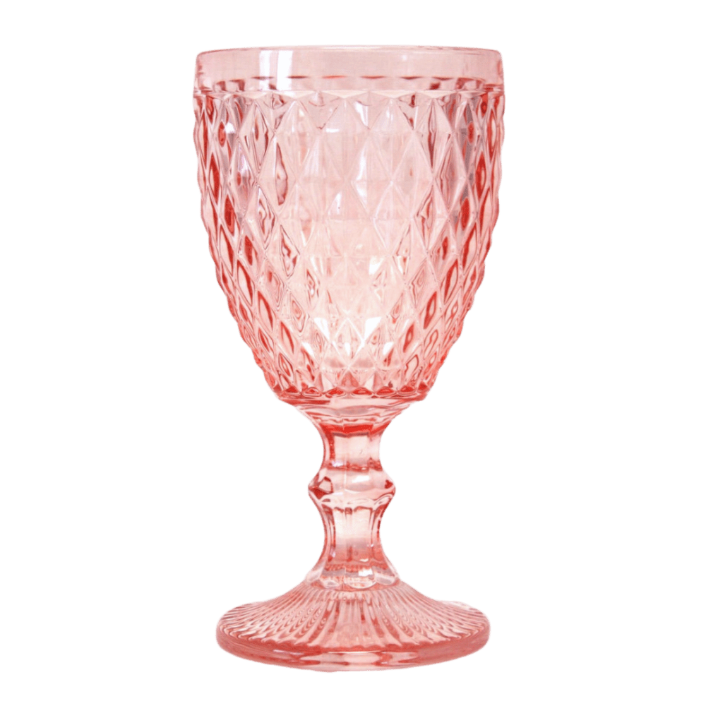 Pink Diamond Cut Goblet