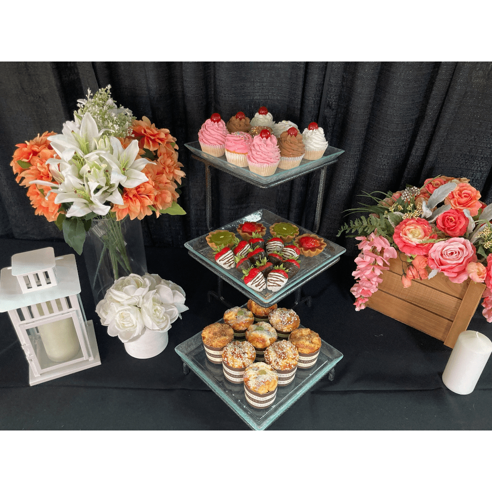 Serving Tray - 3 Tier Square Tray Glasslike